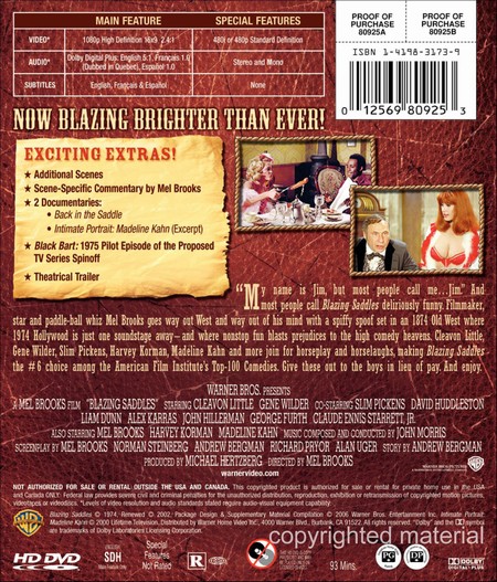 Blazing Saddles [HD DVD] image
